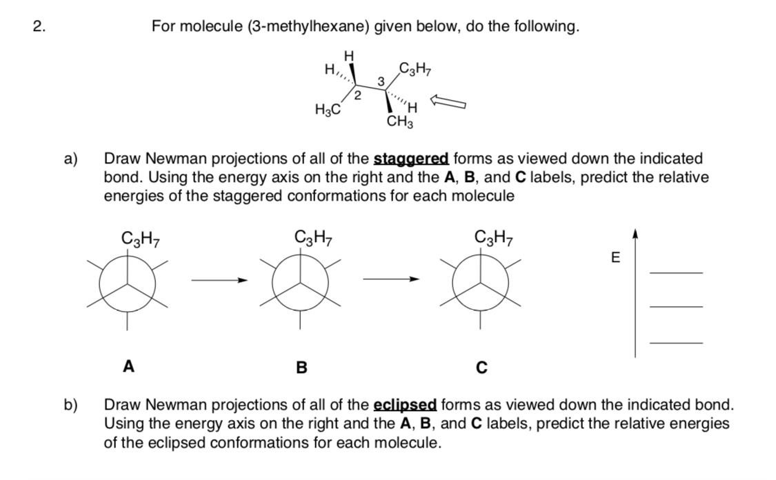 3 Methylhexane Newman Projection