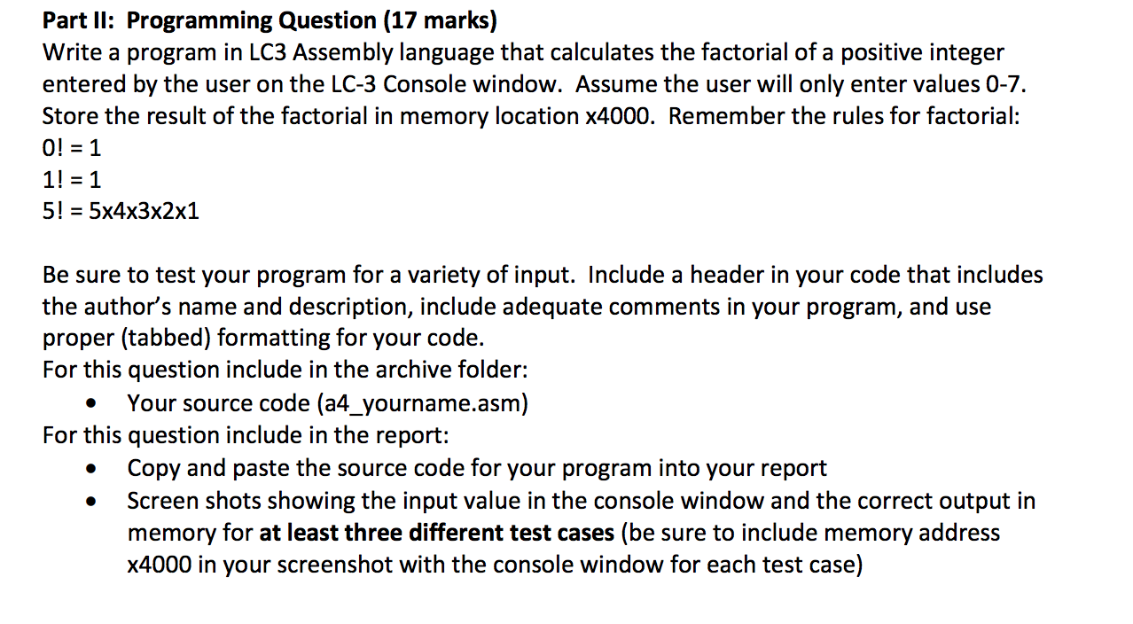 Solved Part II: Programming Question (17 marks) Write a | Chegg.com