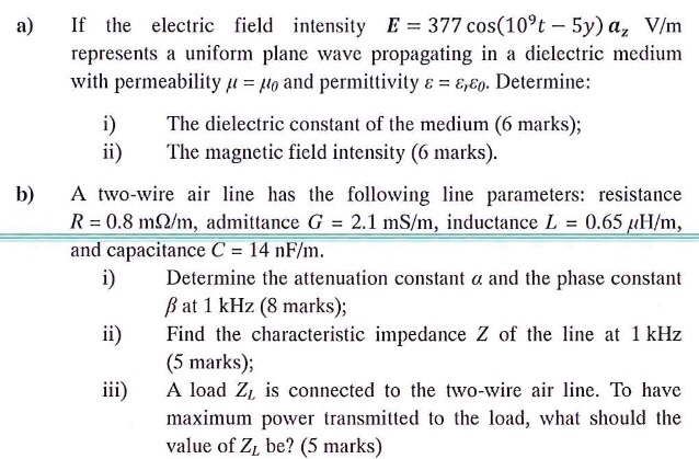 Solved If the electric field intensity E = 377 cos(10^9t - | Chegg.com