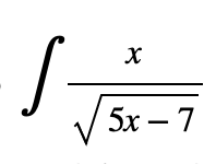 Solved ∫5x−7x | Chegg.com