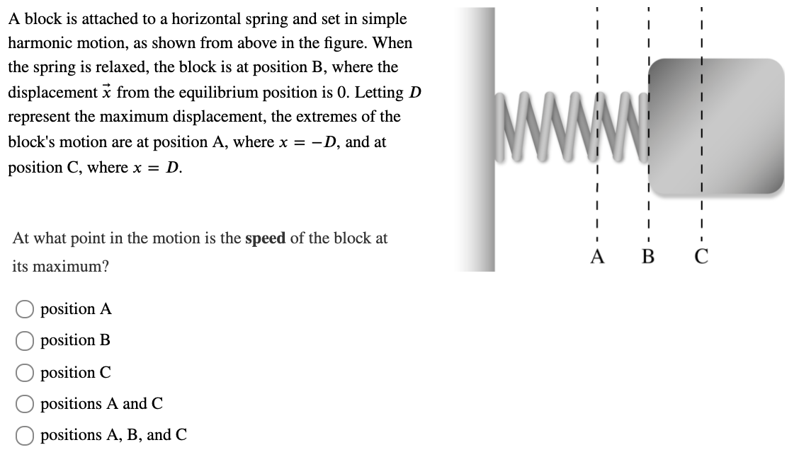 Solved A block is attached to a horizontal spring and set in | Chegg.com