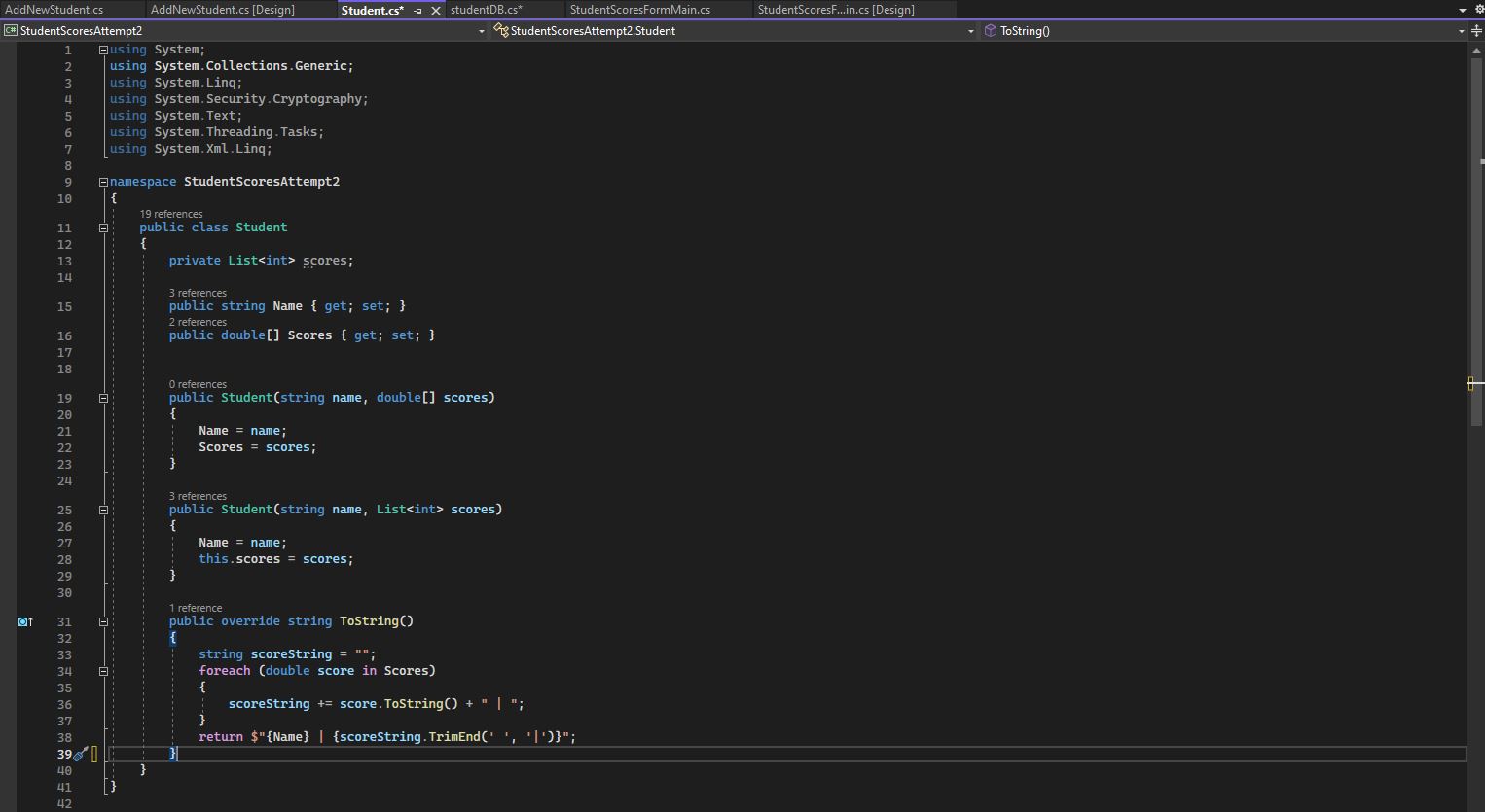 Solved StudentsStudent student = new Student (name, scores | Chegg.com