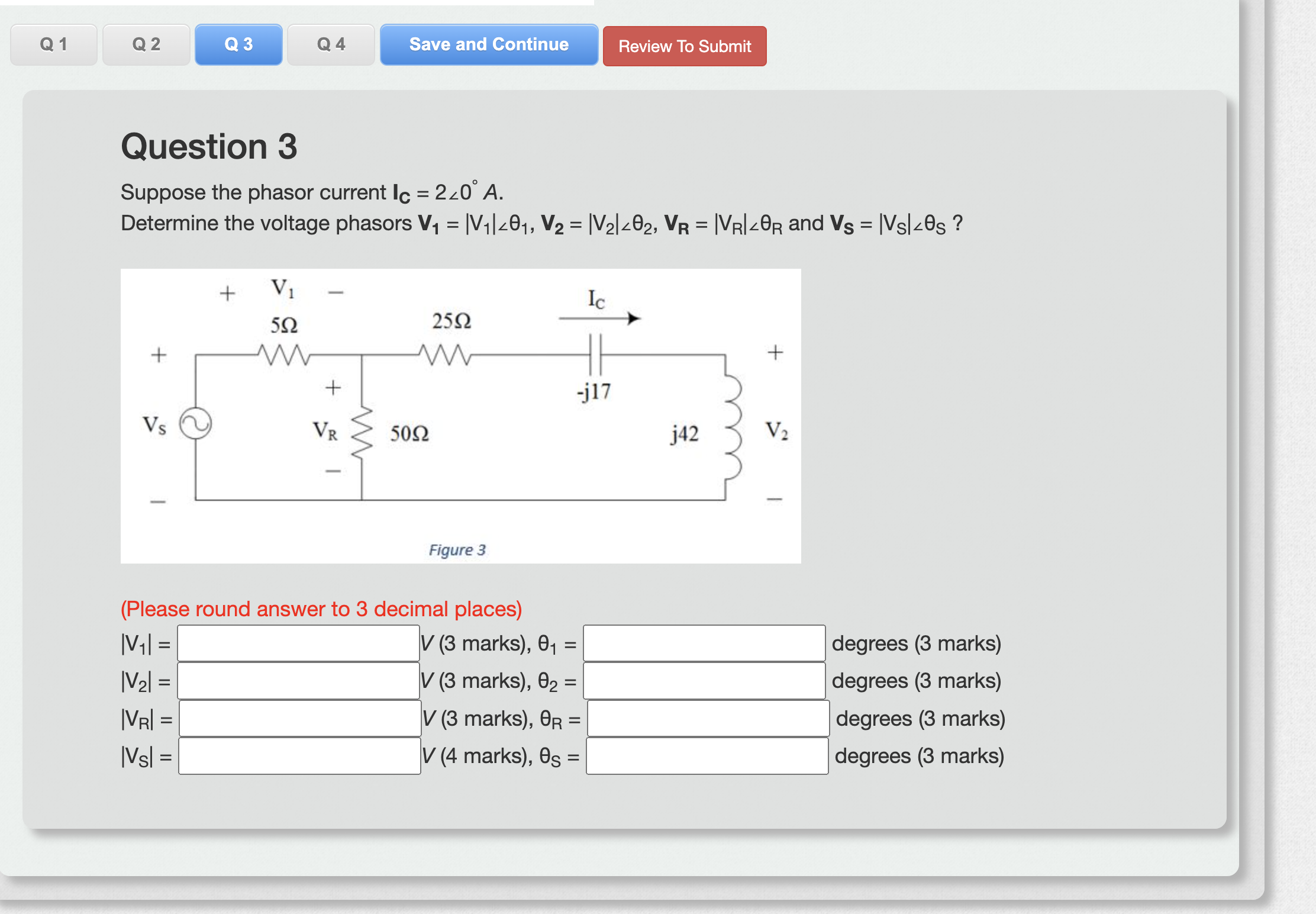 Solved Question 3Suppose the phasor current | Chegg.com