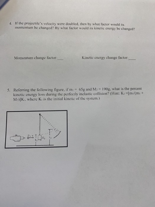 Solved PRE-LAB FORM BALLISTIC PENDULUM I. What is an clastic | Chegg.com