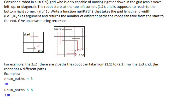 Solved Consider A Robot In A M X N Grid Who Is Only 