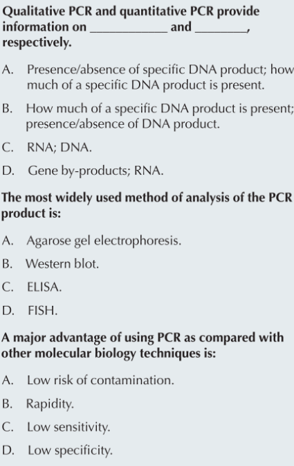 Solved Qualitative PCR and quantitative PCR provide | Chegg.com