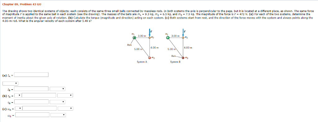Solved The drawing shows two identical systems of objects; | Chegg.com
