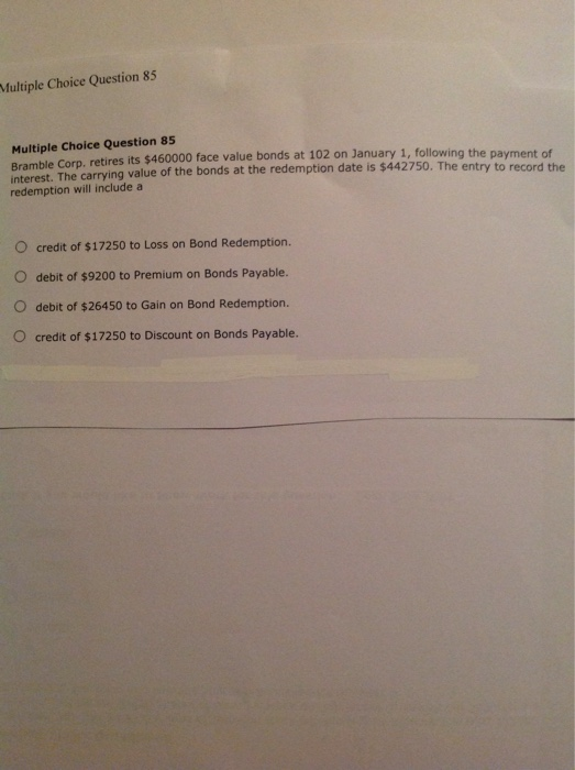 Solved Multiple Choice Question 85 Multiple Choice Question | Chegg.com