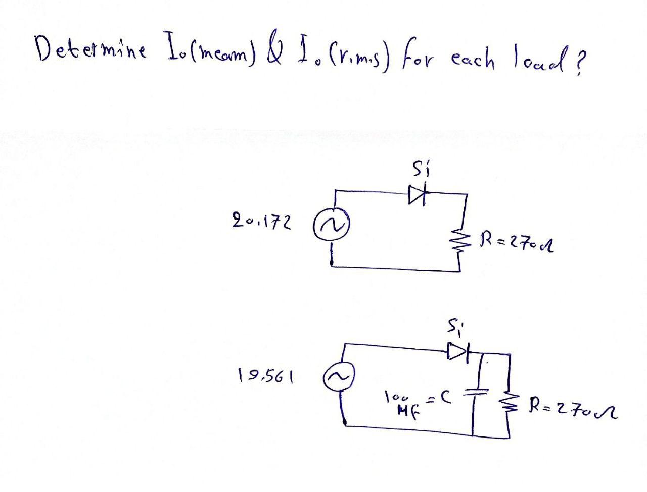 Solved Determine Io(meam) Q I. (rim.s) for each load? | Chegg.com