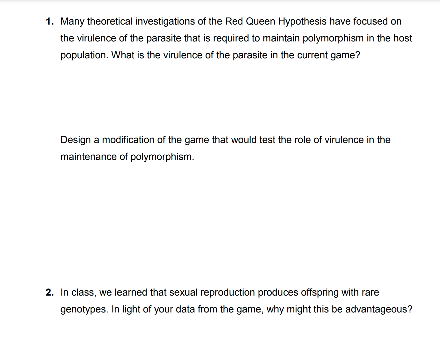 Solved Many theoretical investigations of the Red Queen | Chegg.com