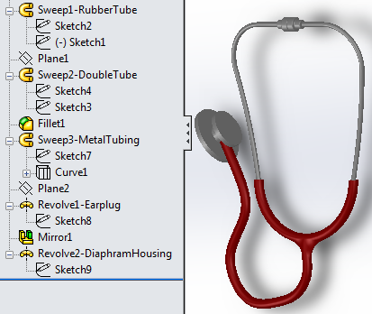 Solved (2.5 points) Create the Stethoscope Model shown | Chegg.com