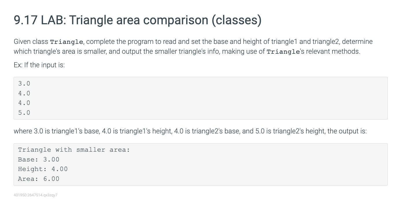 Solved In python computer science given class Triangle: | Chegg.com