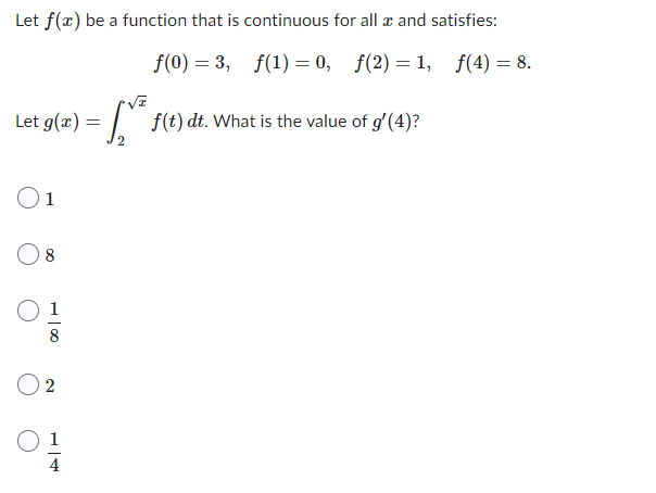 Solved Let f(x) be a function that is continuous for all x | Chegg.com