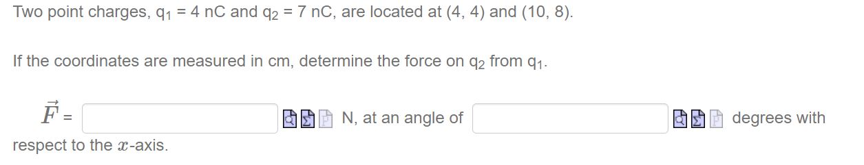 Solved Two point charges, \\( q_{1}=4 \\mathrm{nC} \\) and | Chegg.com
