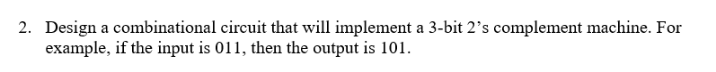 Solved 2. Design a combinational circuit that will implement | Chegg.com