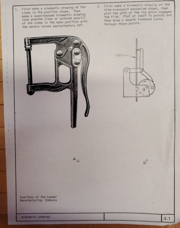 Solved First make a kinematic drawing of the clamp in the | Chegg.com