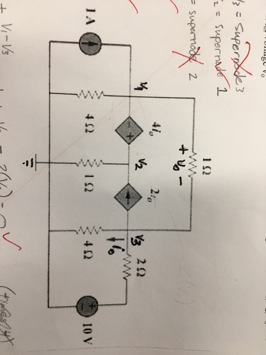 Solved Find v1, v2, v3, i0 and v0 using nodal analysis | Chegg.com