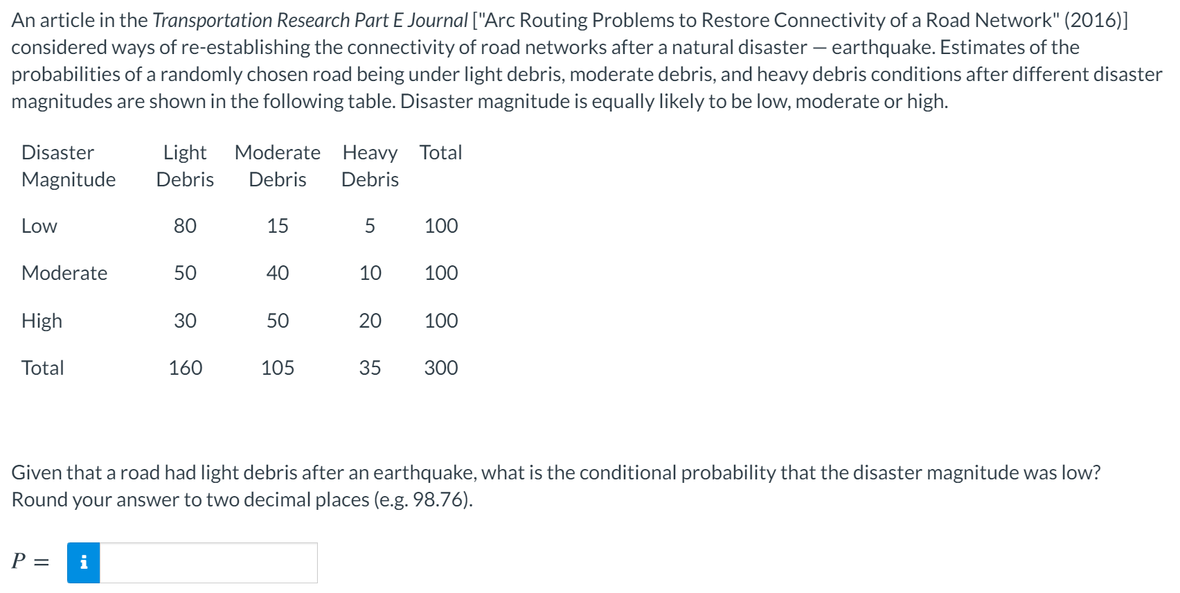 Solved An article in the Transportation Research Part E | Chegg.com
