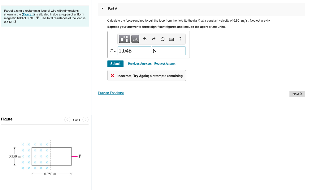 Solved Part of a single rectangular loop of wire with | Chegg.com