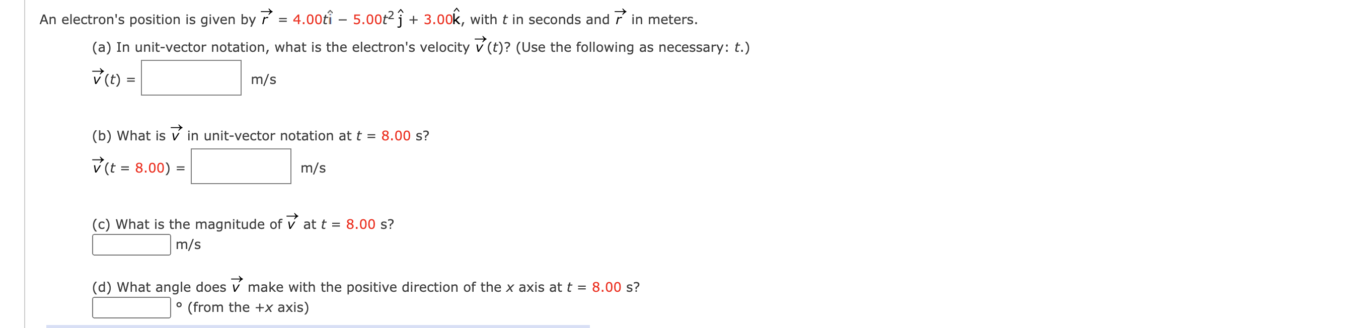Solved In electron's position is given by | Chegg.com