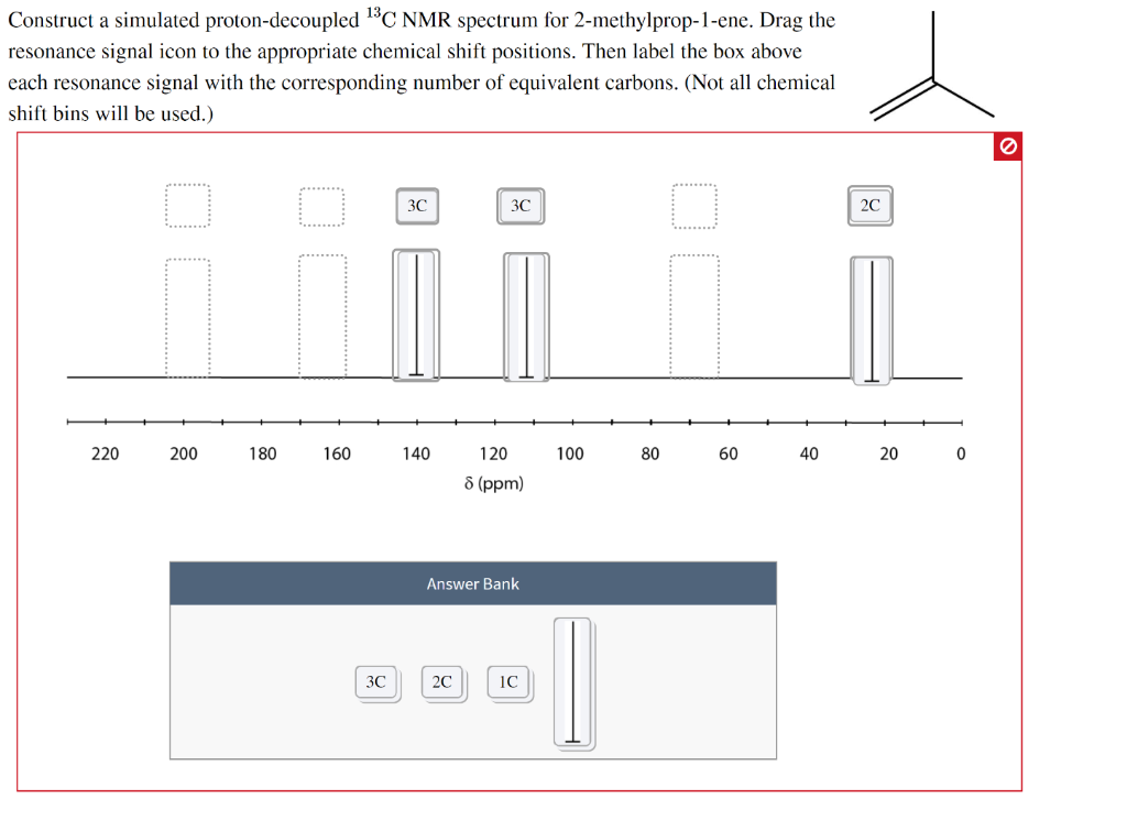 Solved Construct a simulated proton-decoupled 13C NMR | Chegg.com