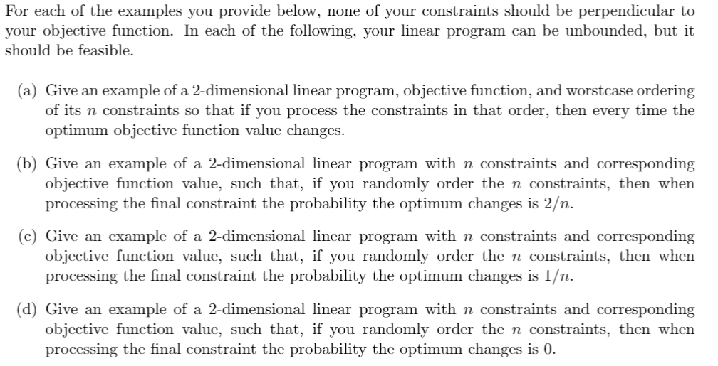 Solved For each of the examples you provide below, none of | Chegg.com