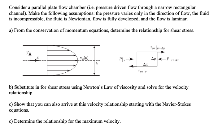 Solved Consider a parallel plate flow chamber (i.e. pressure | Chegg.com