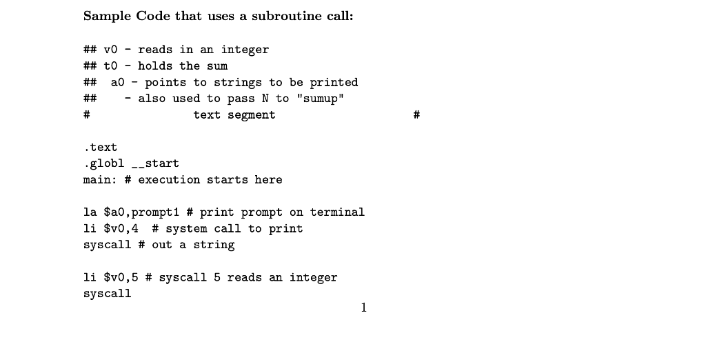 Solved Implementing subroutines using MIPS. In this lab we | Chegg.com