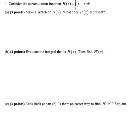 Solved Consider the accumulation function | Chegg.com