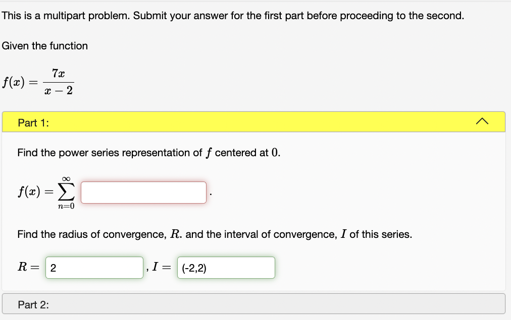 Solved This is a multipart problem. Submit your answer for | Chegg.com