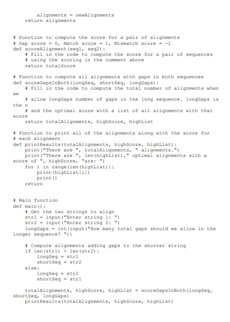 Solved CSC 110 - Homework 9 - Bioinformatics We have seen | Chegg.com