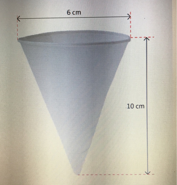 Solved A conical cup has dimensions as shown in the diagram. | Chegg.com