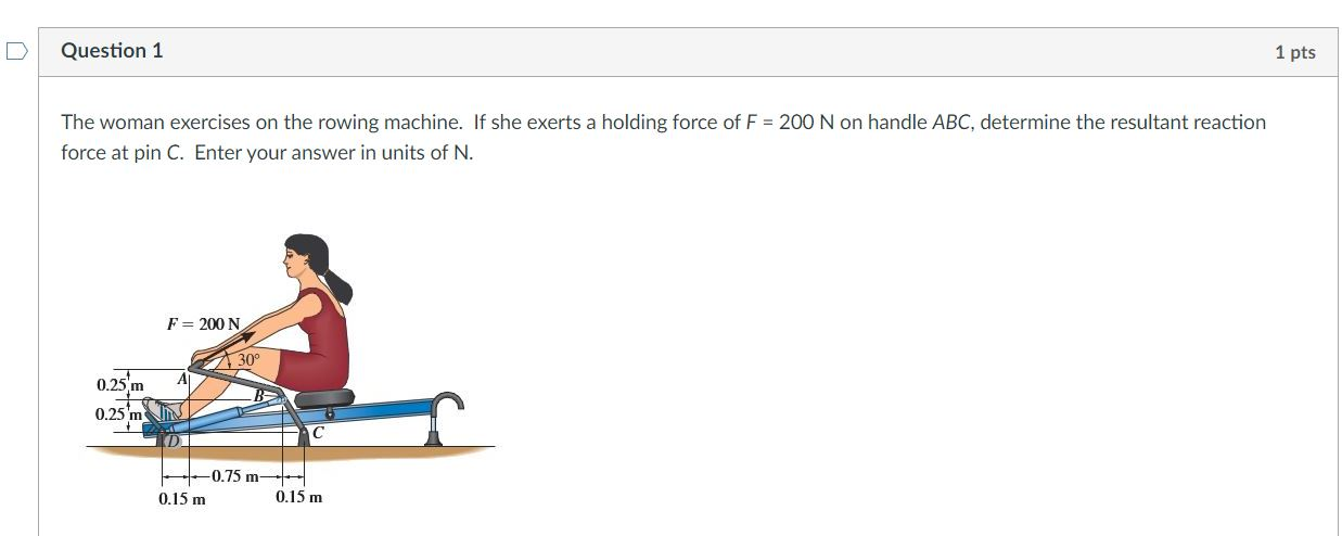 Solved The woman exercises on the rowing machine. If she | Chegg.com