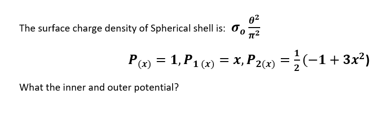 Solved The surface charge density of Spherical shell is | Chegg.com