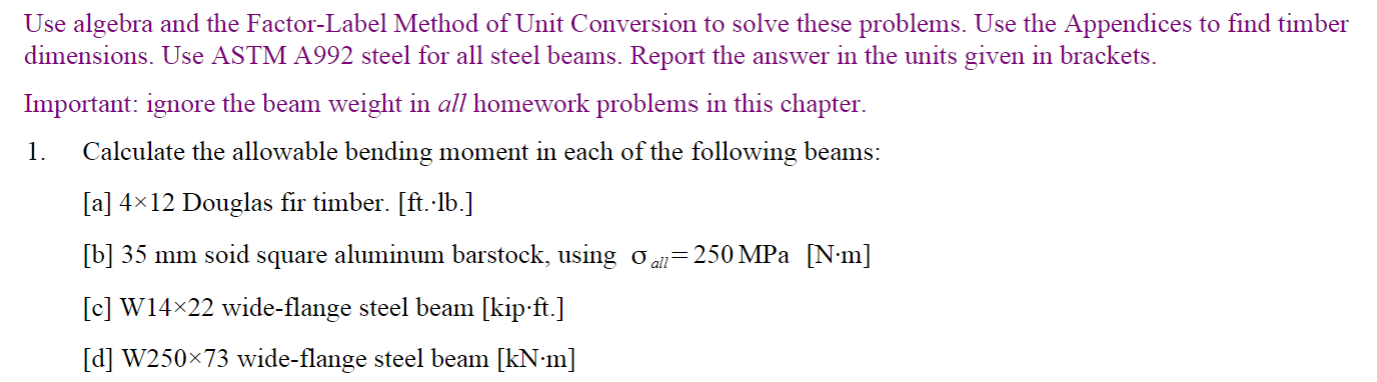 Solved Use algebra and the Factor-Label Method of Unit | Chegg.com