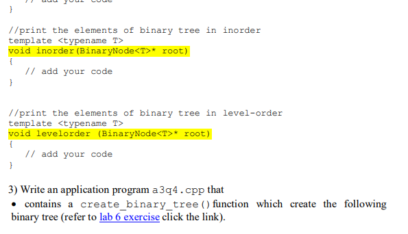 Solved marks (Binary tree traversal) Write 1) a | Chegg.com
