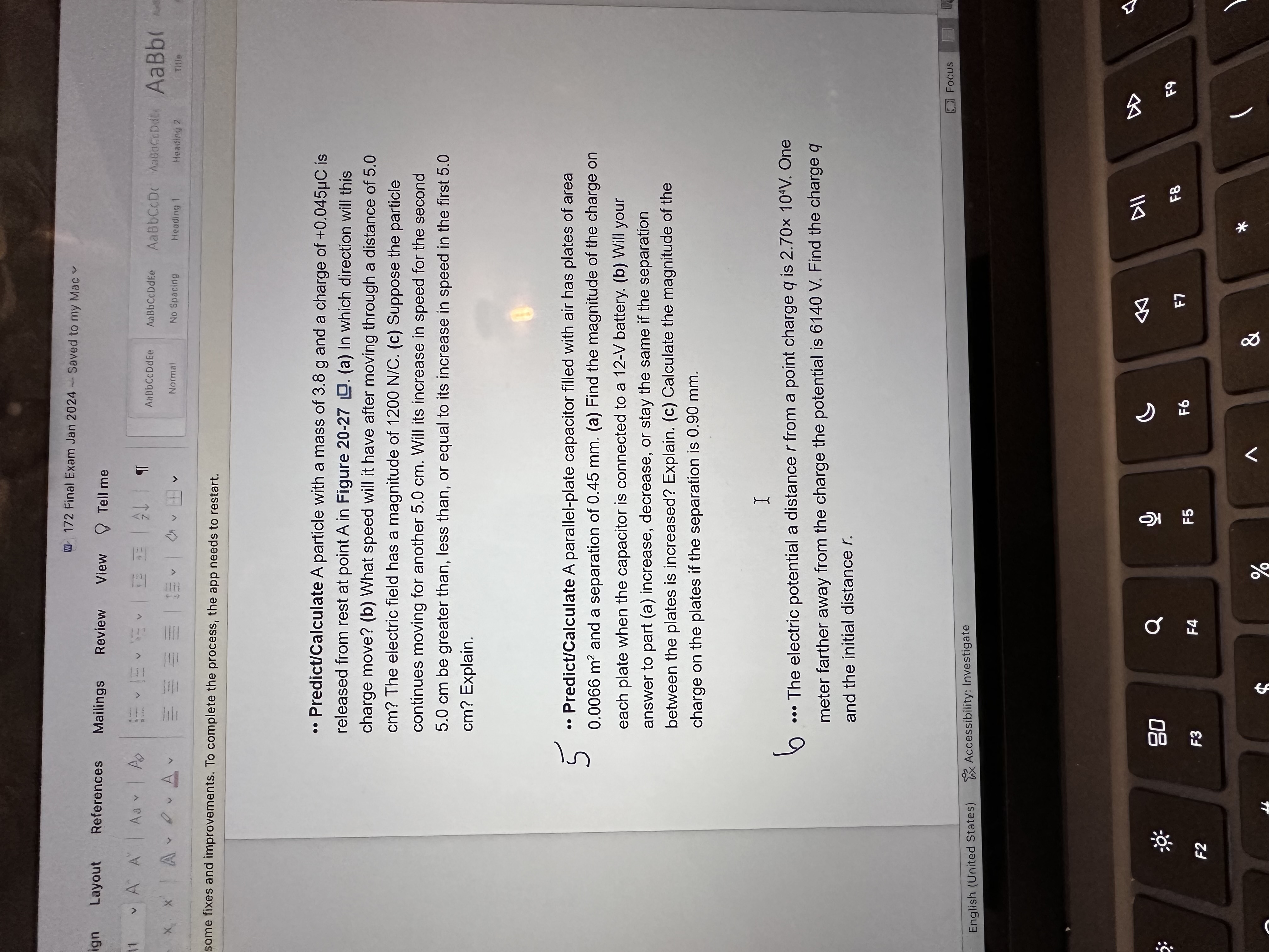 Solved 4 ﻿Predict/Calculate A particle with a mass of 3.8g | Chegg.com