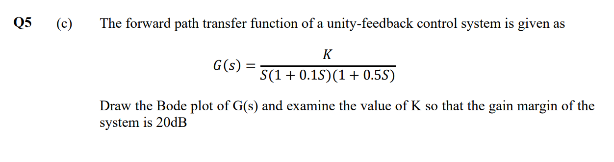Solved The forward path transfer function of a | Chegg.com