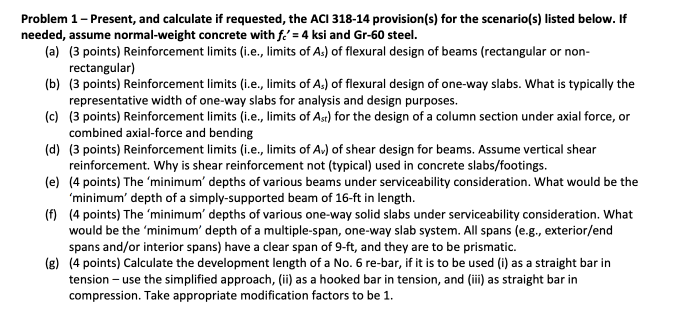 Solved Problem 1 - Present, and calculate if requested, the | Chegg.com