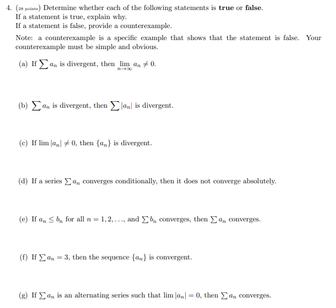 Solved 4. (28 polnts) Determine whether each of the | Chegg.com Solved 4. (28 polnts) Determine whether each of the | Chegg.com