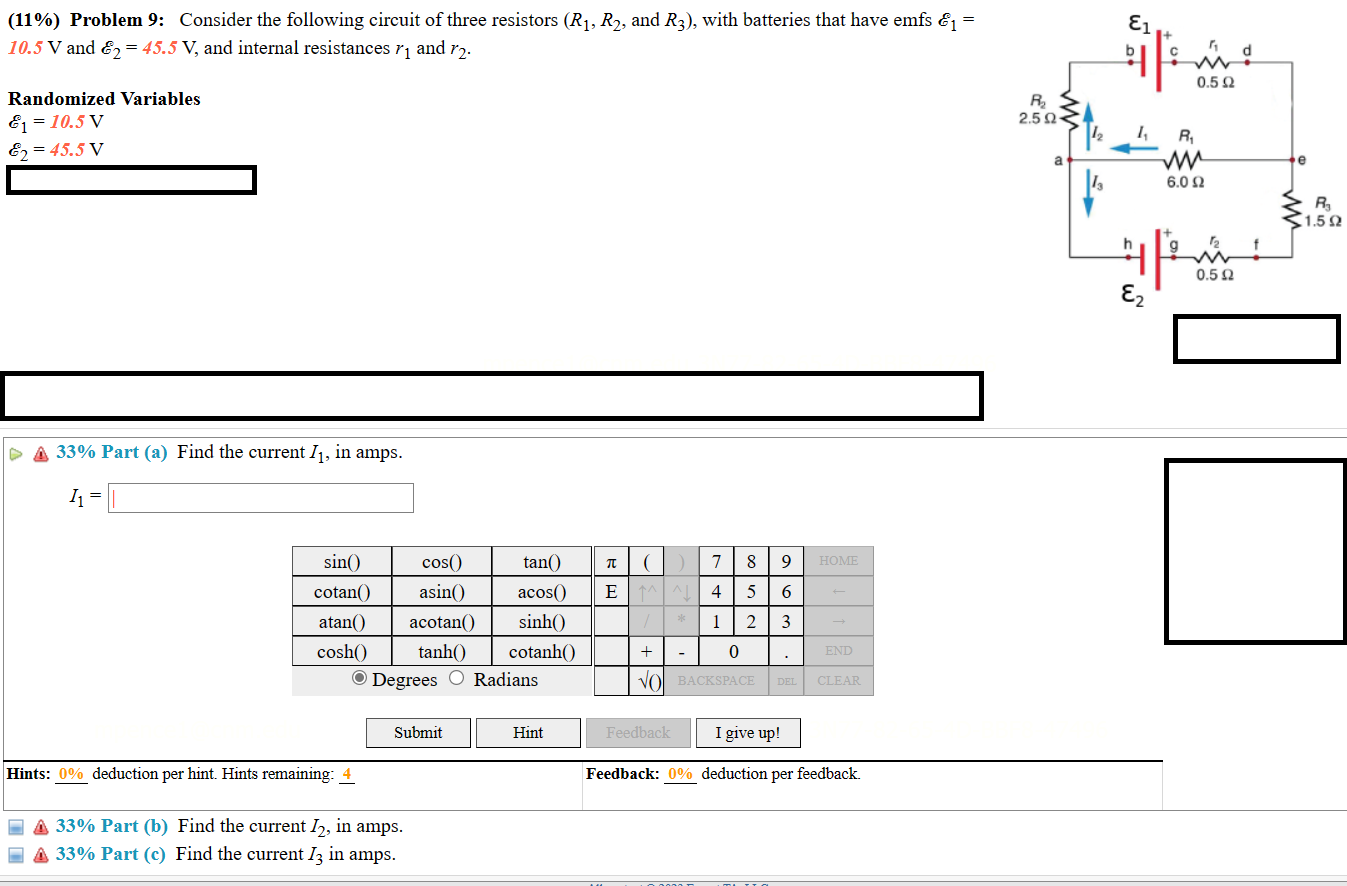 Solved (11\%) Problem 9: Consider the following circuit of | Chegg.com