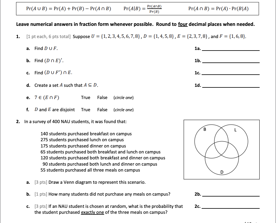 Solved Pr(A U B) = Pr(A) + Pr(B) – Pr(ANB) Pr(A\B) = PAB | Chegg.com