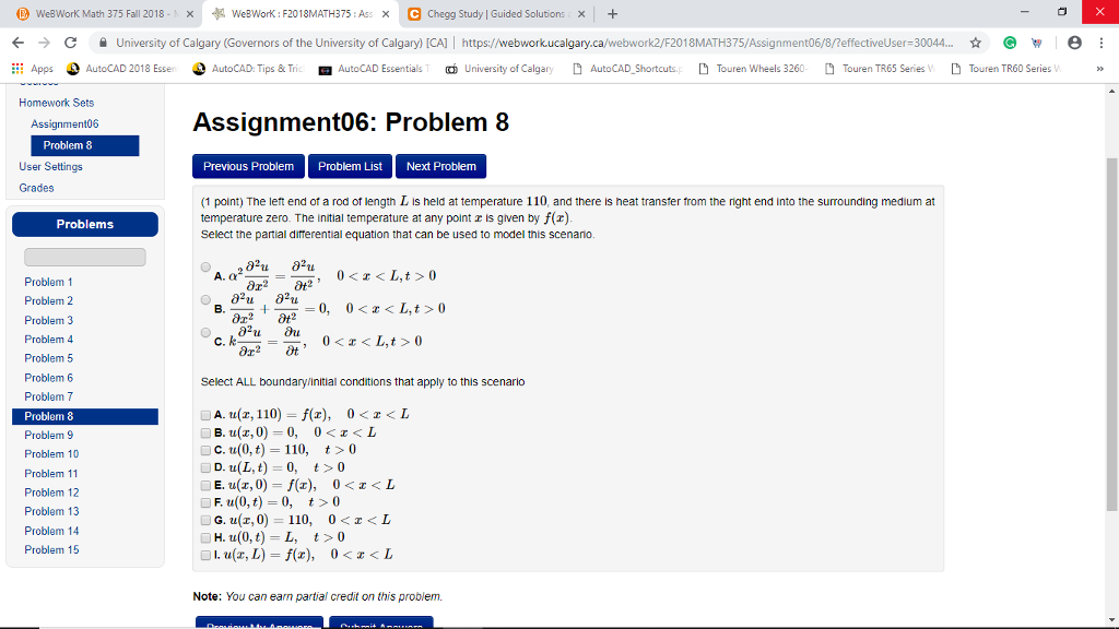 Solved D WeBWorK Math 375 Fall 2018- WeBWorK : F2018MATH375 | Chegg.com