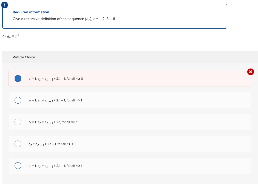 Solved Required information Give a recursive definition of | Chegg.com