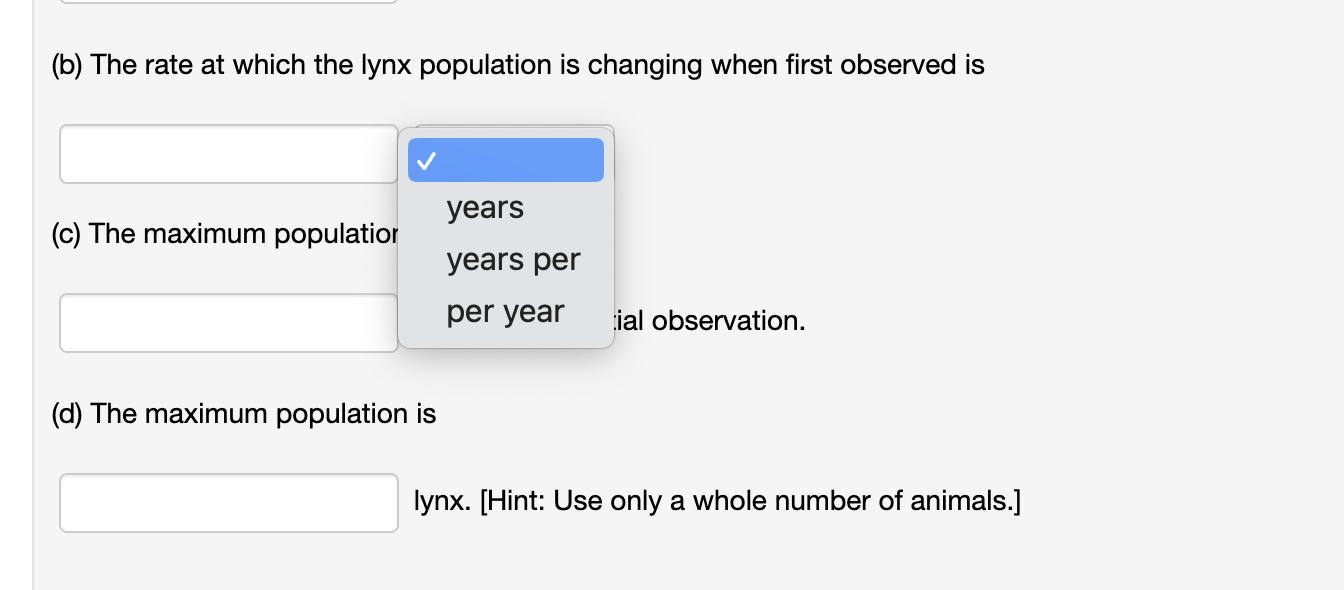 Solved (2 points) The lynx population on a small island is | Chegg.com