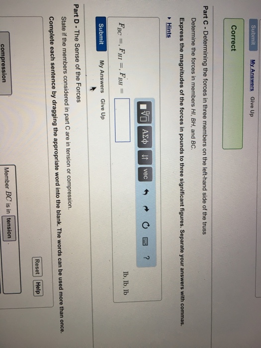 Solved HW24 The Method of Sections Learning Goal: To apply | Chegg.com