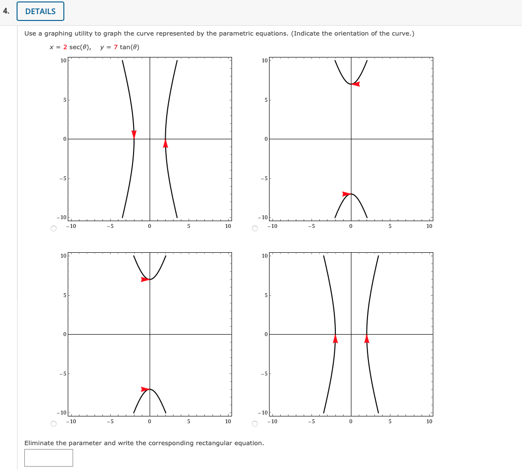 Solved Use a graphing utility to graph the curve represented | Chegg.com