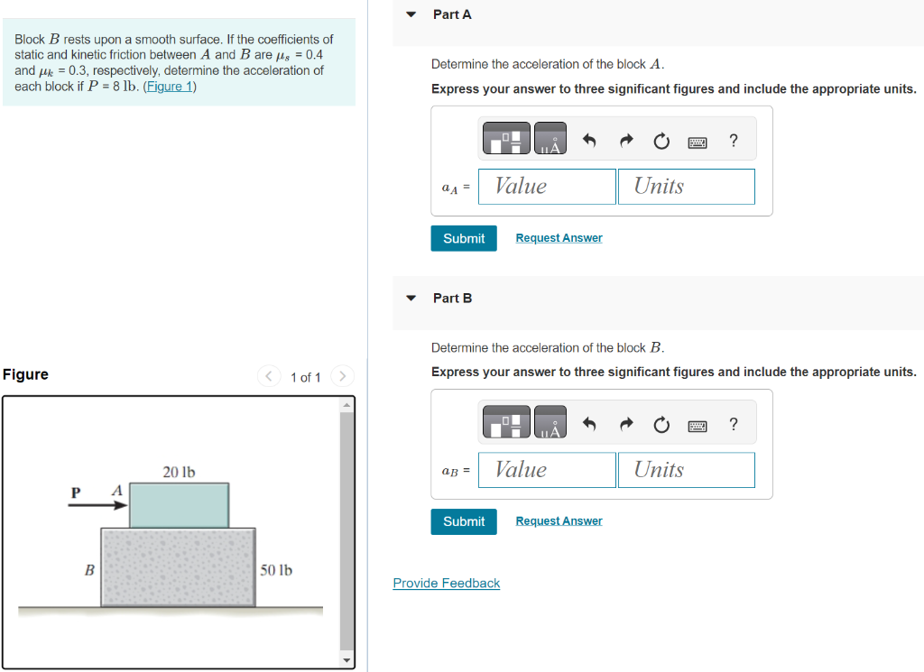 Solved Block B rests upon a smooth surface. If the | Chegg.com