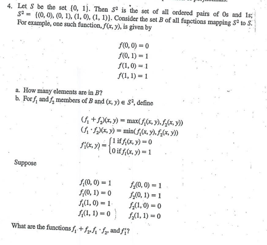Solved 4. Let S be the set {0,1}. Then S2 is the set of all | Chegg.com