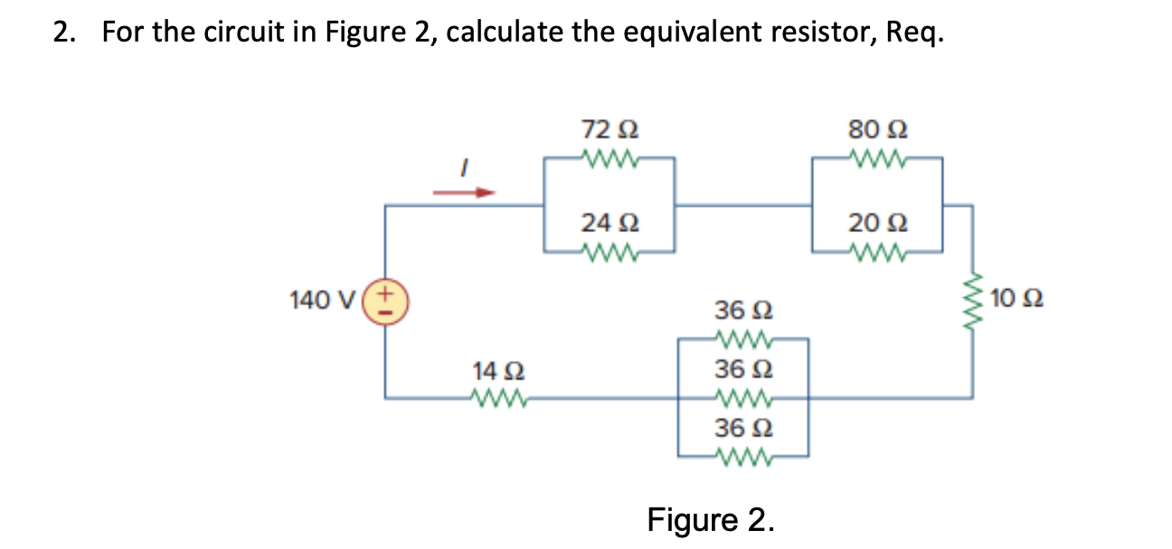 Solved 2. For the circuit in Figure 2, calculate the | Chegg.com